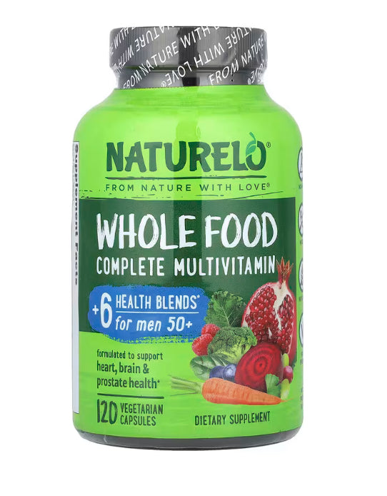 NATURELO Whole Food Multivitamin for Men 50+ – 120 Vegetarian Capsules ...